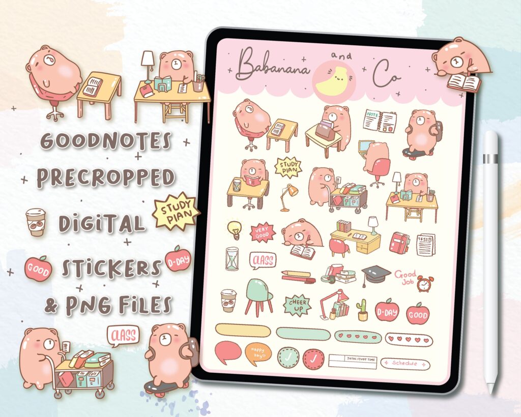 Back To School digital stickers , Goodnotes Stickers , Cute Hand Draw ...