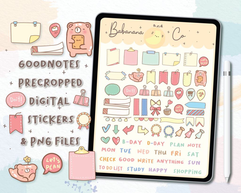 Let’s Plan Digital Stickers , Goodnotes Stickers , Cute Hand Draw ...