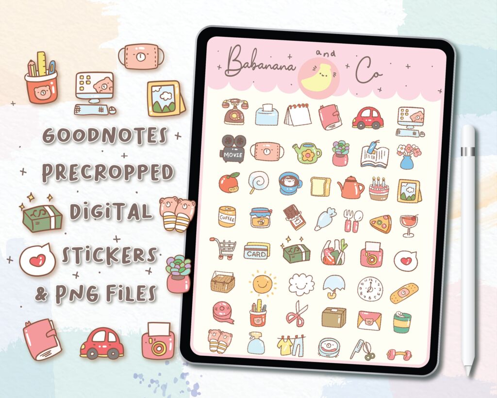 Planner Icons digital stickers , Goodnotes Stickers , Cute Hand Draw ...