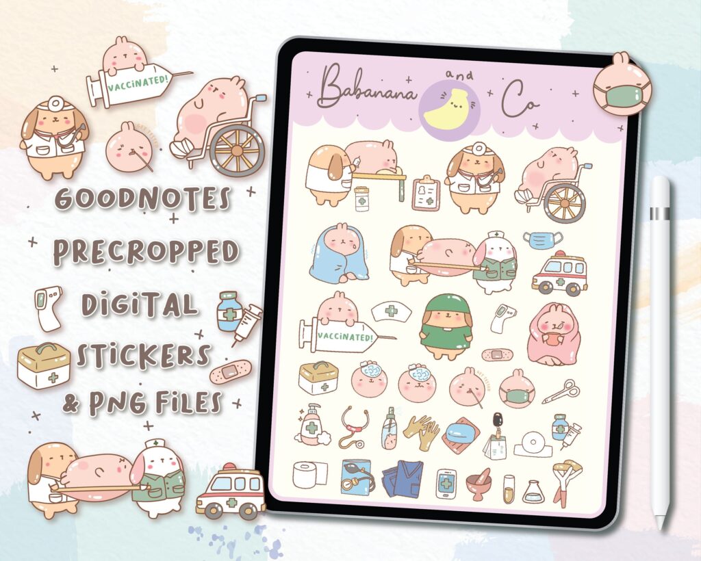 Sick Day digital stickers , Goodnotes Stickers , Cute Hand Draw ...