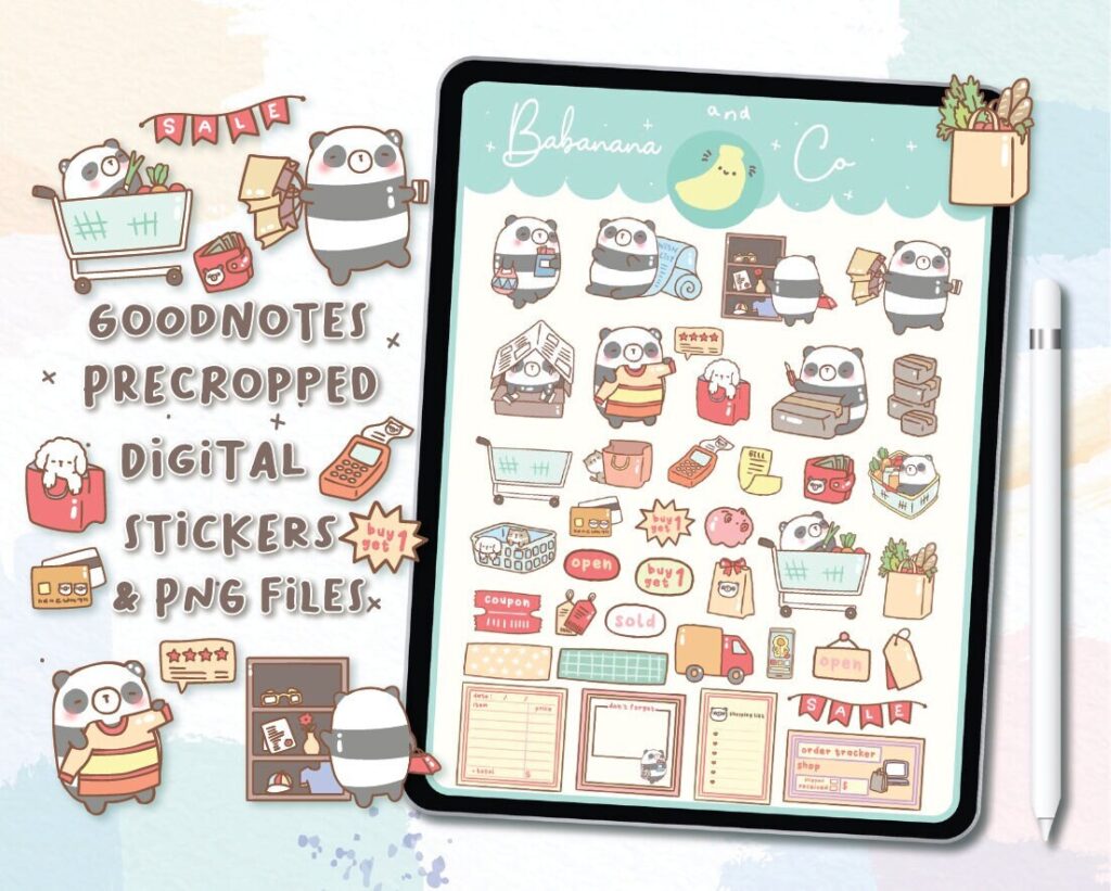 Shop Day digital stickers , Goodnotes Stickers , Cute Hand Draw ...