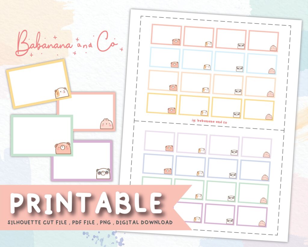 Notepad Boxes Printable ,Digital Stickers,Hand Drawn Design,Printable ...