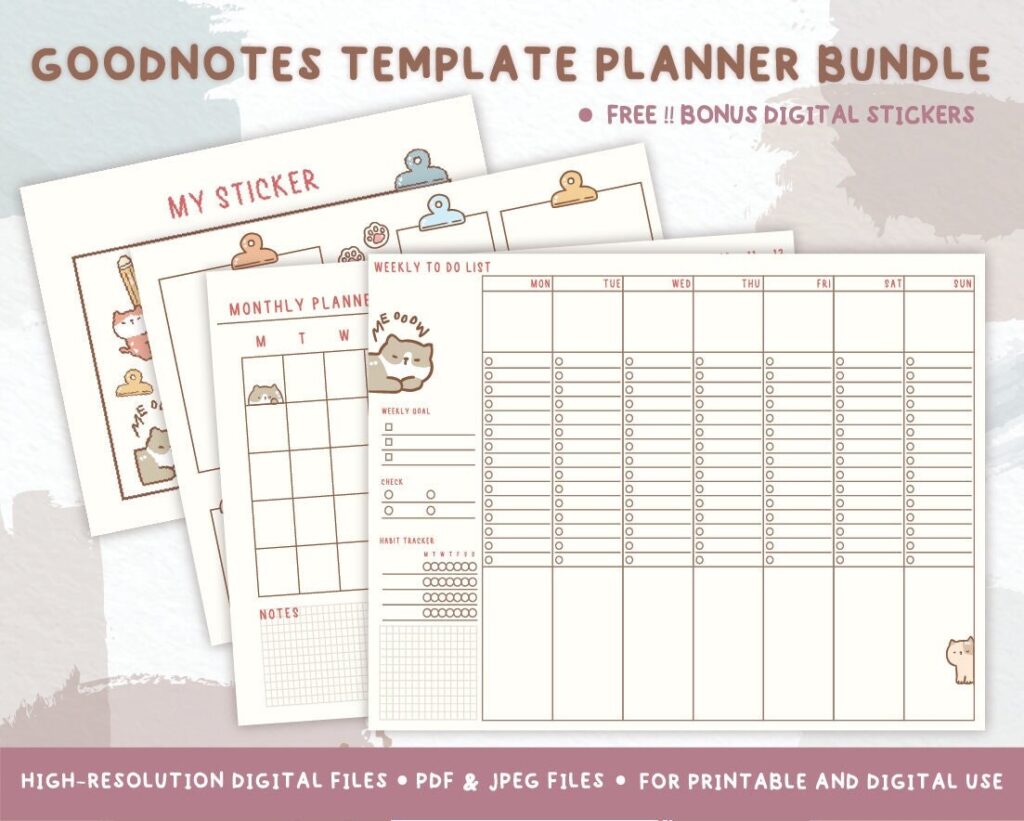 Goodnotes template planner bundle,Digital planners,Daily Planner,Weekly ...