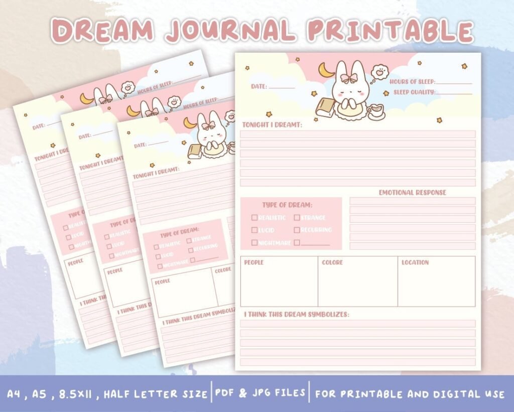 Dreamscape Diary,Printable Dream Journal,Printable Journal Pages,Daily ...